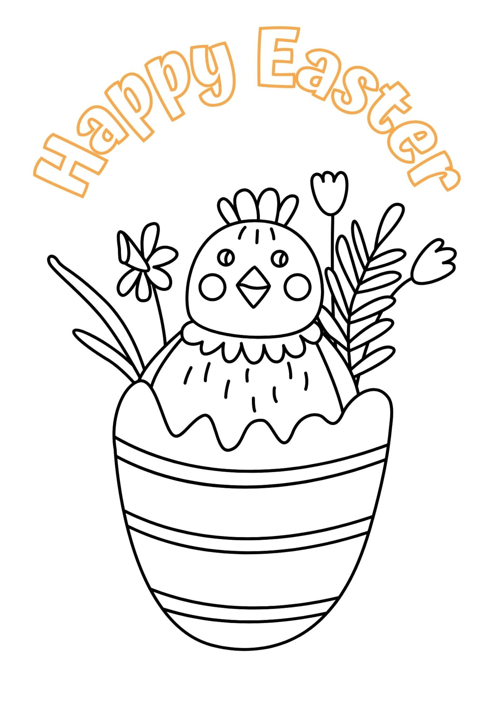 Easter Easy Coloring Pages for Kids, Toddler, Preschool Printable ...