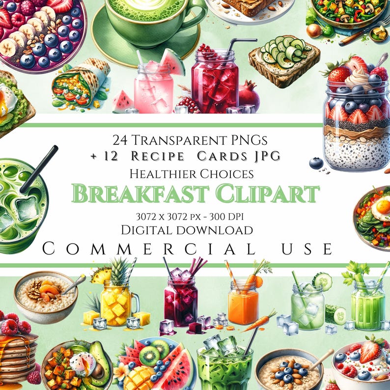 Healthier Choices Breakfast Clipart | 24 Transparent Pngs & 12 Recipe ...