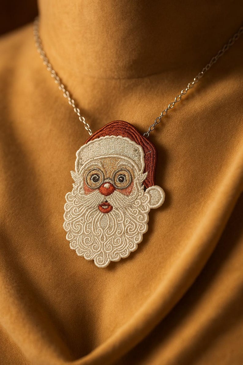 FSL Santa Claus Embroidery Design, Christmas Ornament & Earrings ...