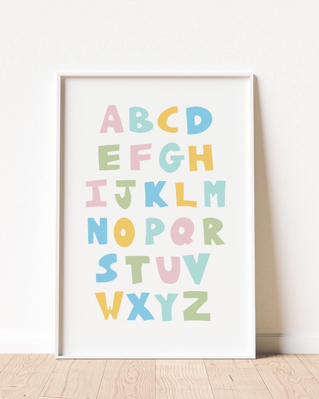 Colourful Pastel Alphabet Poster. Child's Bedroom, Nursery, Abc Poster ...