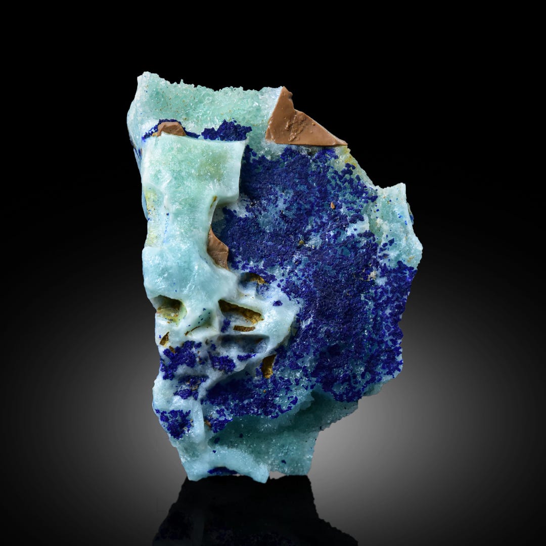 Green Aragonite With Lazurite Specimen - 73g Natural Mineral From ...