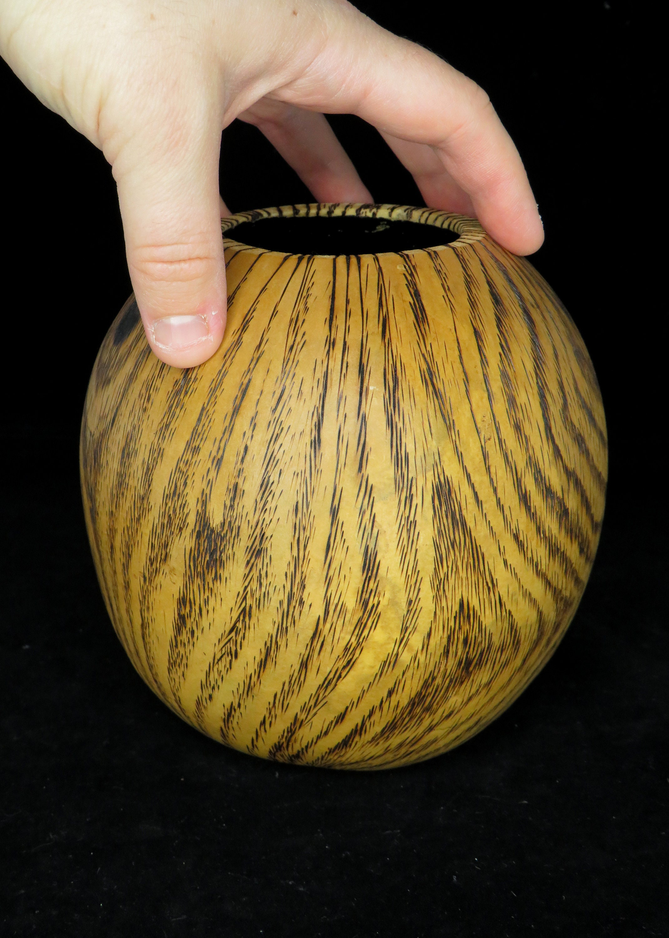 Faux Wood Grain Pyrography Gourd Vase - Etsy