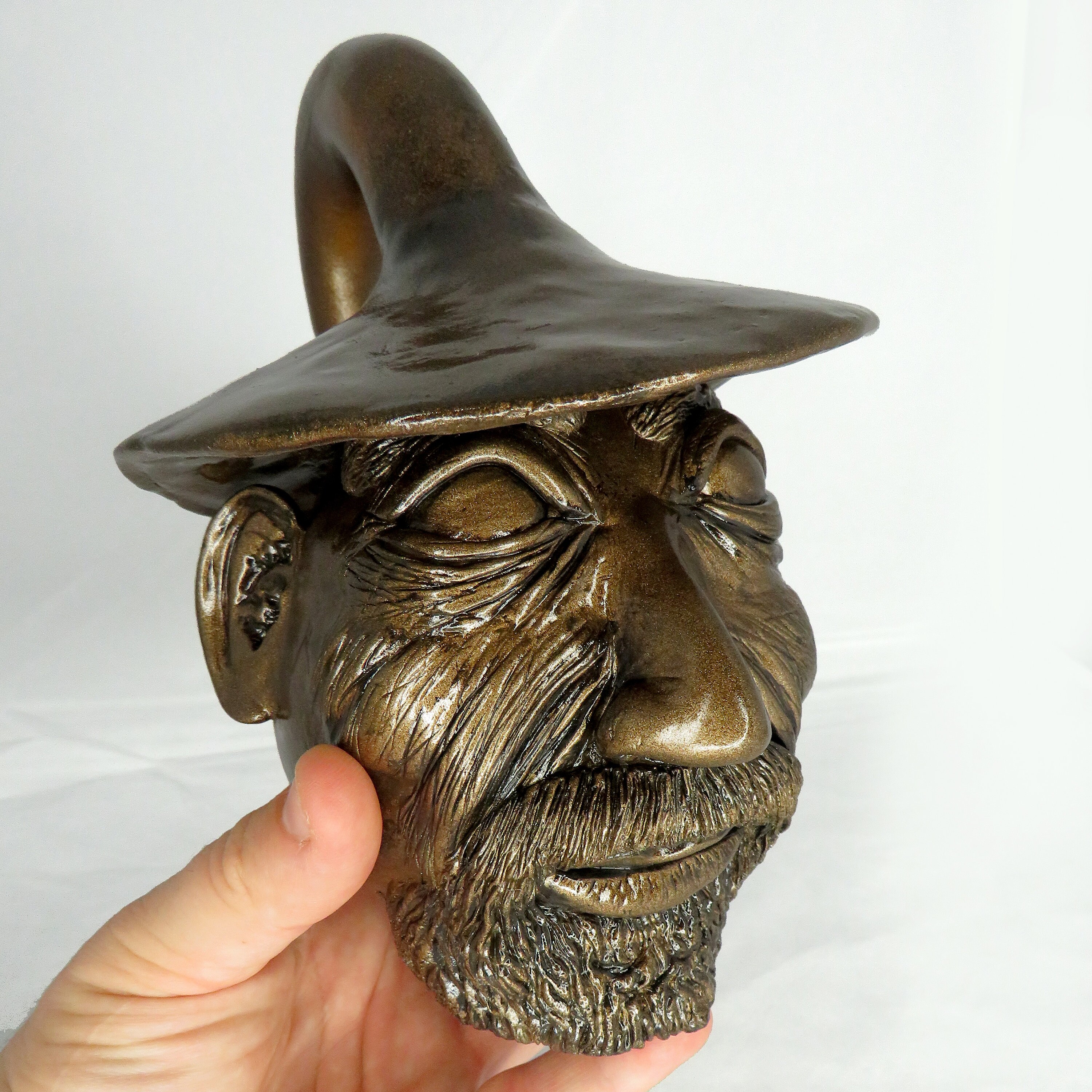 Bronze Wizard Head Gourd Art Sculpture - Etsy