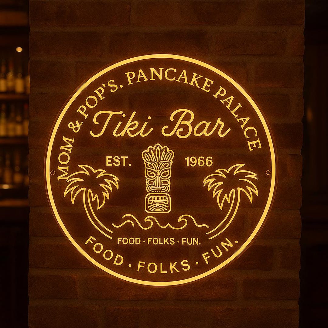 Custom Name Bar Neon Sign, Custom Pool Bar Neon Light, Tiki Bar Sign ...