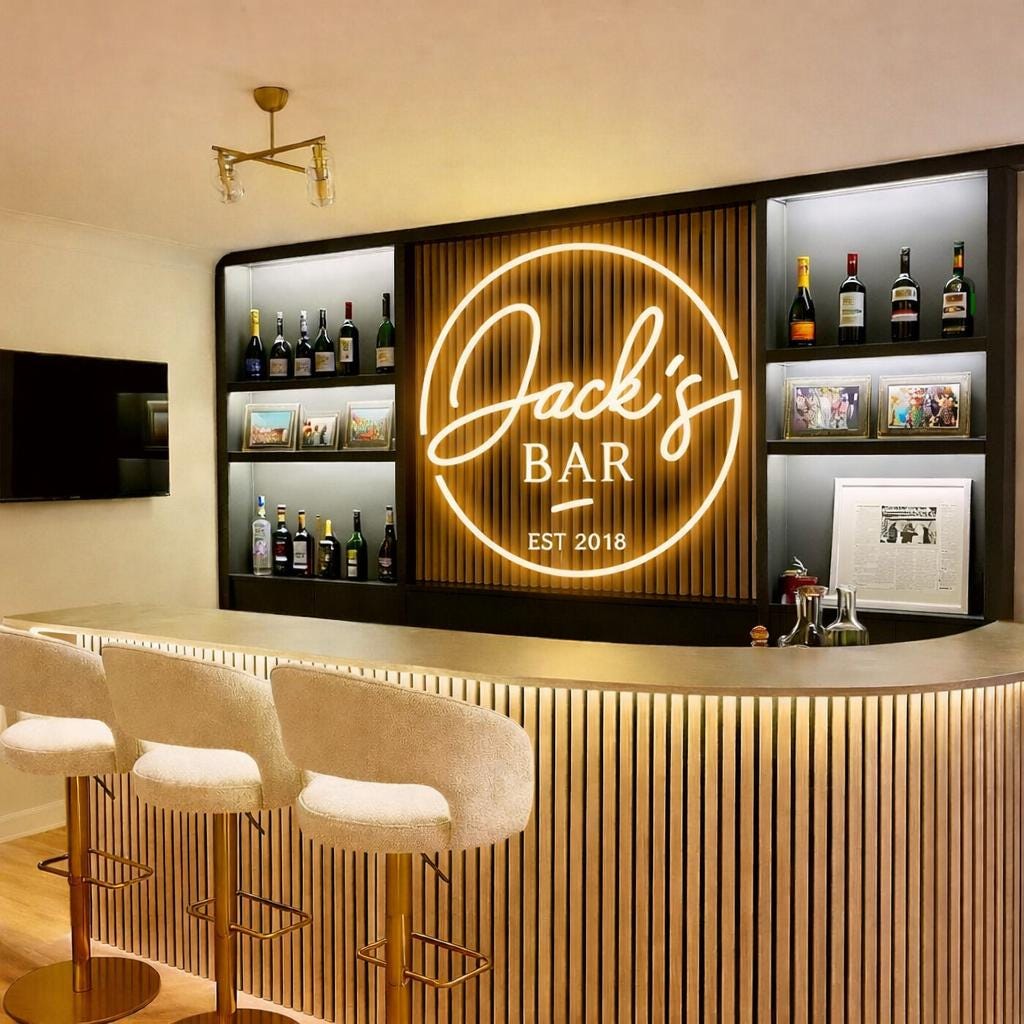 Personalized Home Bar Neon Sign: Custom Man Cave Decor,cocktail Man ...