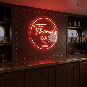 Personalized Home Bar Neon Sign: Custom Man Cave Decor,cocktail Man ...