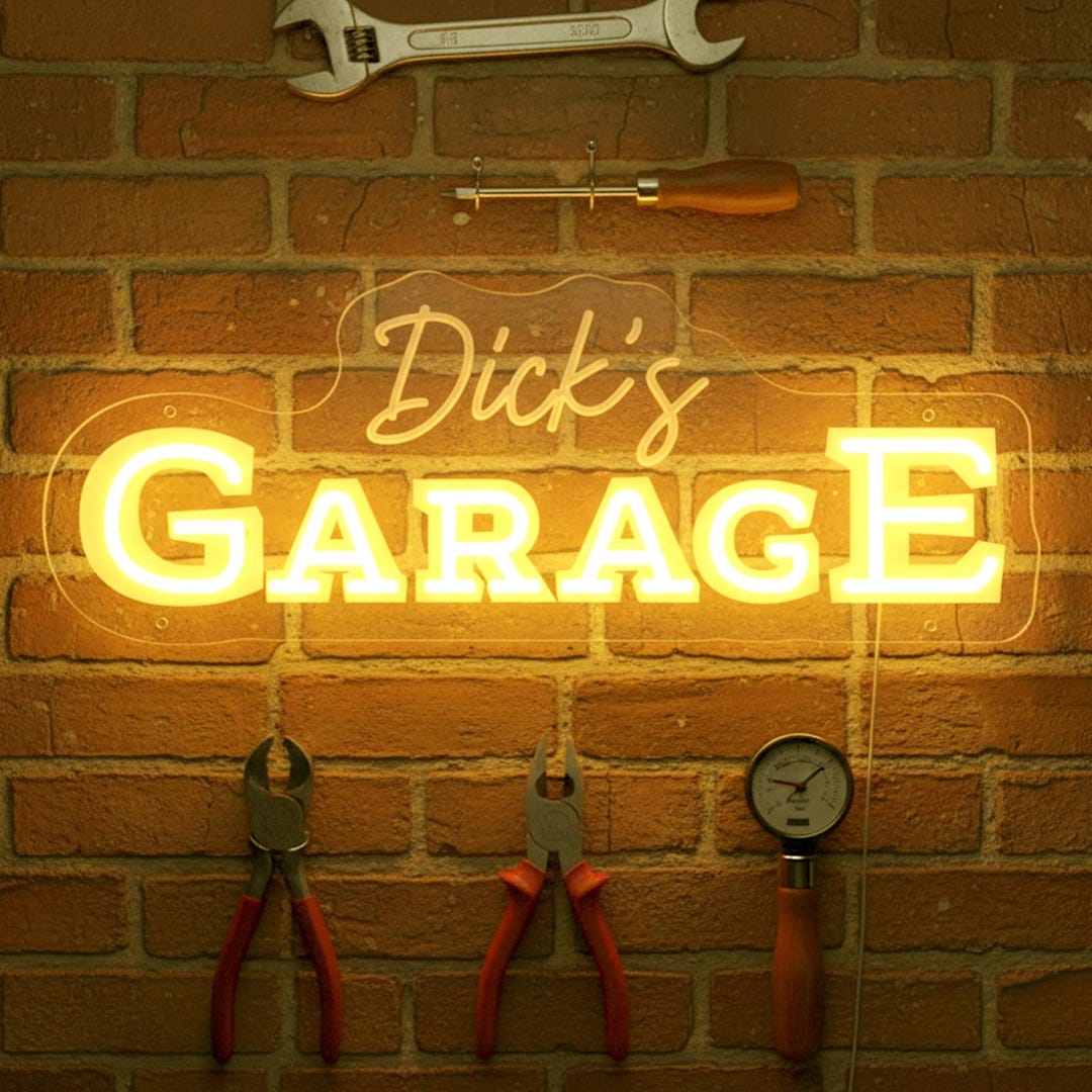 Custom Garage Neon Sign: Personalized Man Cave LED Decor,gift for Him ...