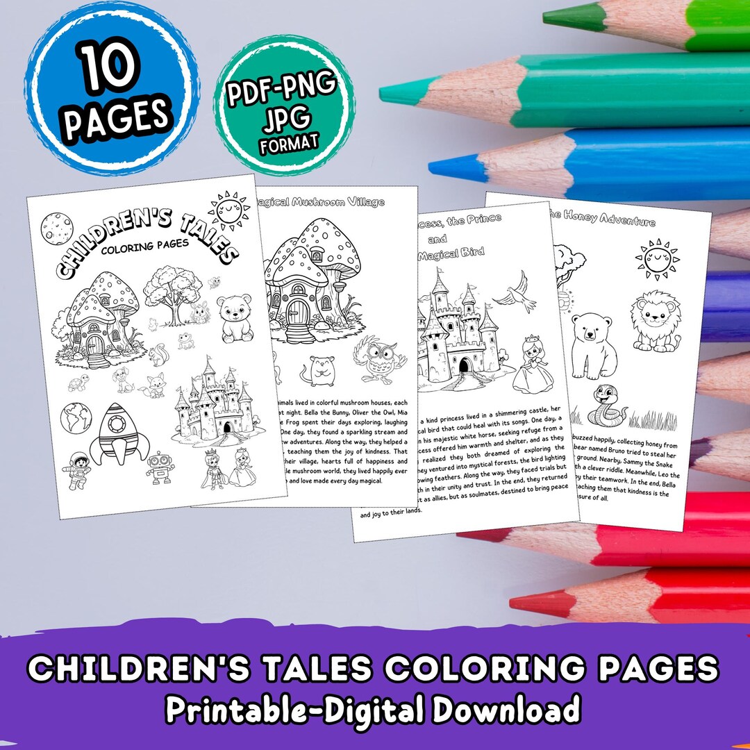 Coloring Pages for Kids, Storytime Fun & Creative Activity - 10 ...