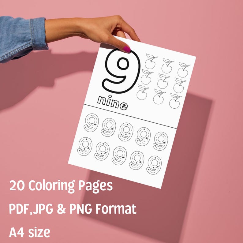 Numbers and Fruits Coloring Pages for Kids - Printable Educational ...