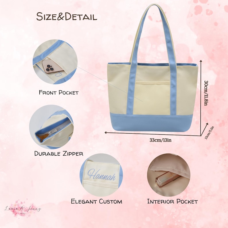 Custom Embroidered Name Bag | Personalized Canvas Tote | Bachelorette ...