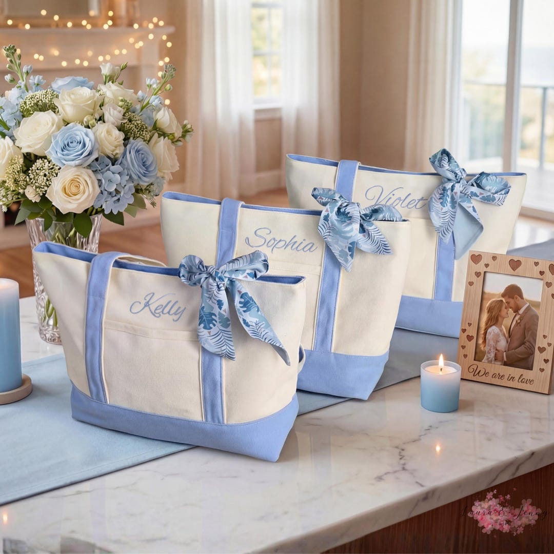 Custom Embroidered Name Bag | Personalized Canvas Tote | Bachelorette ...