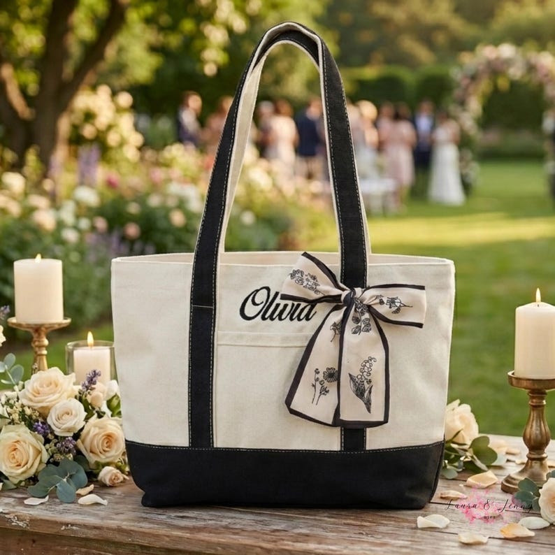 Custom Embroidered Name Bag | Personalized Canvas Tote | Bachelorette ...