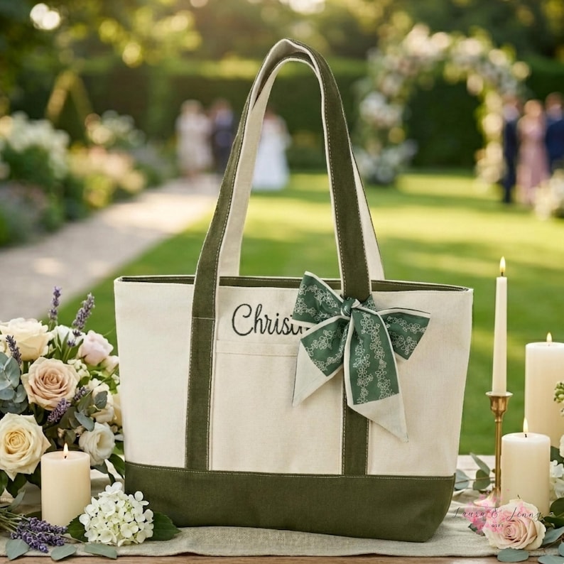Custom Embroidered Name Bag | Personalized Canvas Tote | Bachelorette ...