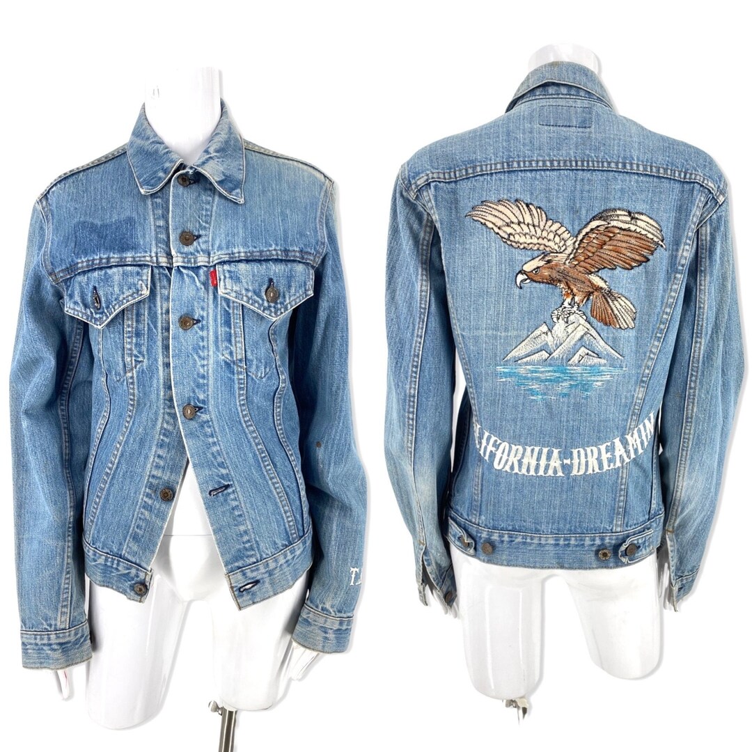 70s LEVIS Big E Chain Stitch Custom Denim Jacket Sz S, Vintage 1970s ...