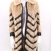 70s Mink Leather Fur Coat, Vintage 1970s Chevron Pattern Snap Front ...