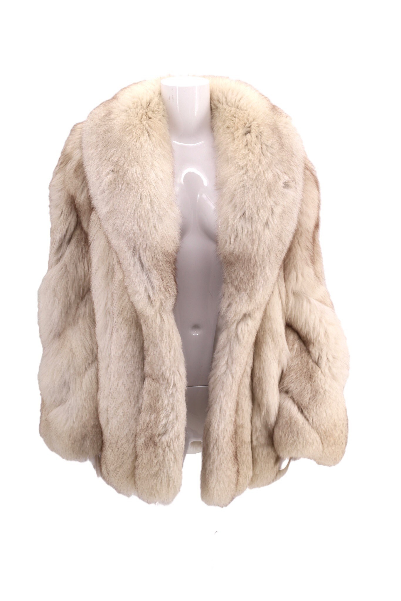 70s FOX FUR disco queen coat / vintage 1970s crystal arctic fox soft ...