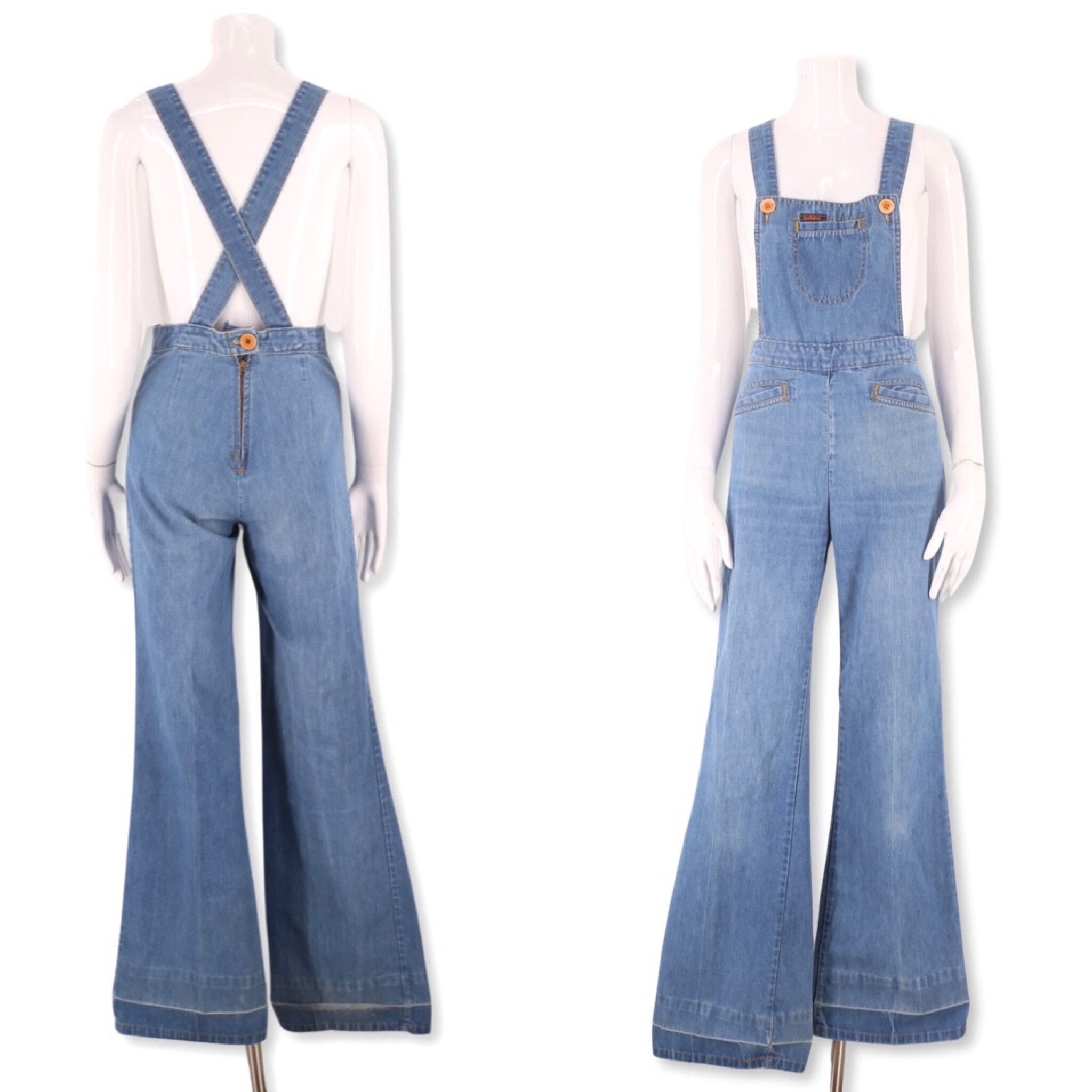 70s LANDLUBBER denim bell bottom overalls 28, vintage 1970s jeans ...