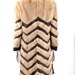 70s Mink Leather Fur Coat, Vintage 1970s Chevron Pattern Snap Front ...