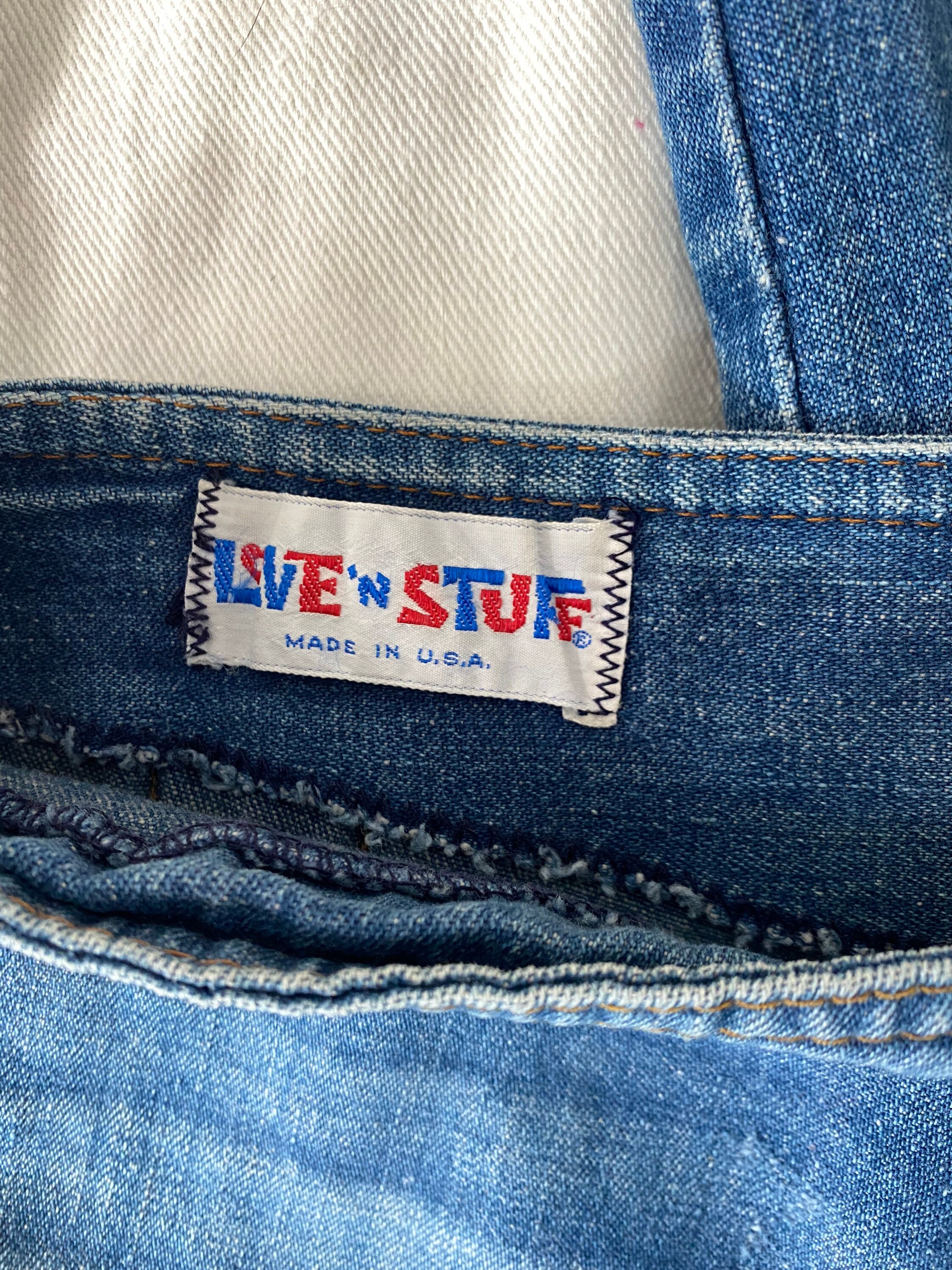 70s Love N Stuff denim high waisted bell bottom jeans sz 28 / vintage ...
