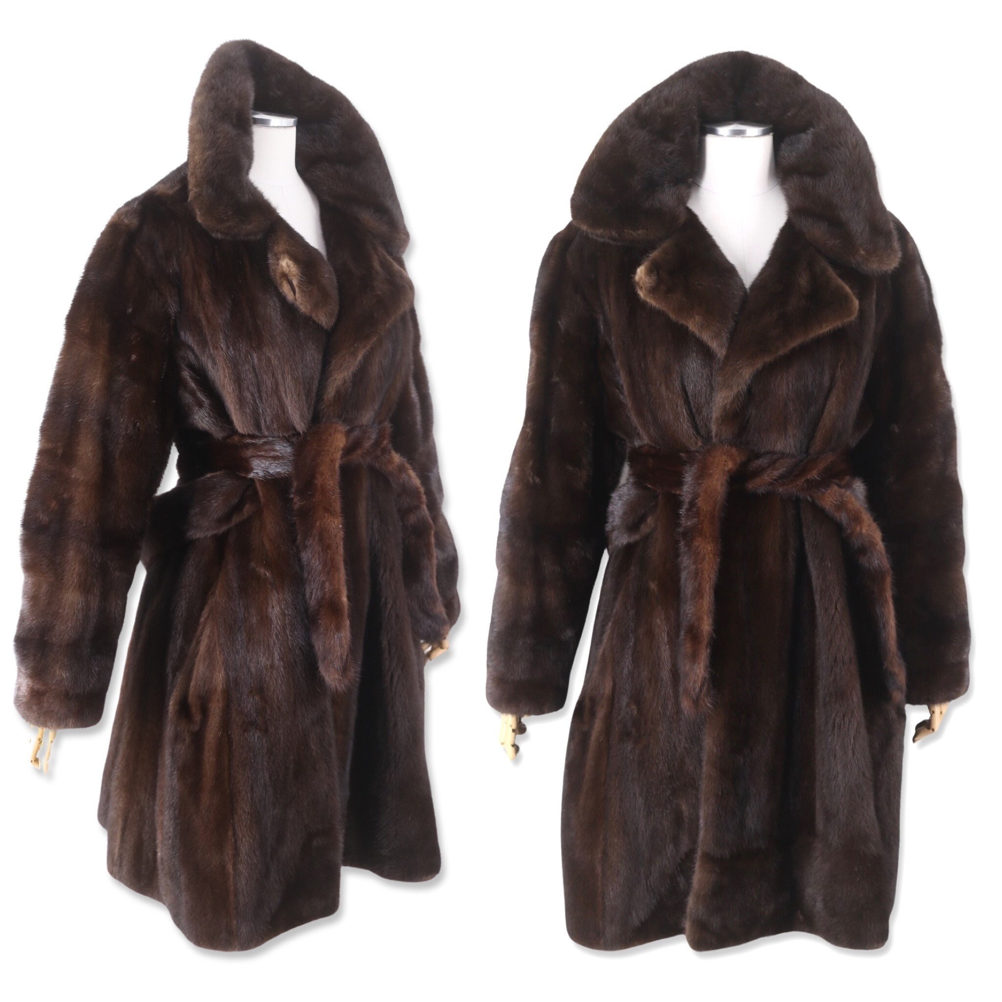 Reserved : 70s Mink fur tie coat size L, vintage 1970s high end ...