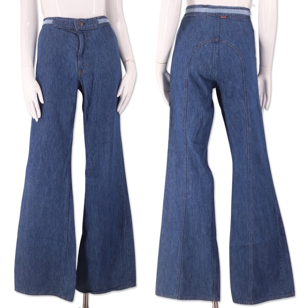 70s LEVIS Orange Tab Saddle Stitched Bell Bottoms Jeans 31, Vintage 1970s Rare High Rise Bells ...