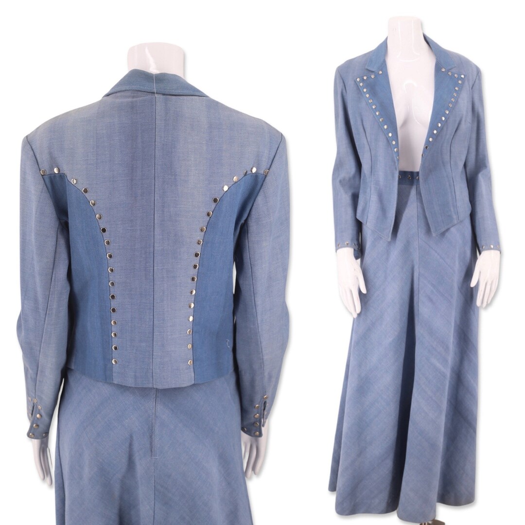 70s Studded Denim Set 24", Vintage 1970s ILLAH California Outfit ...