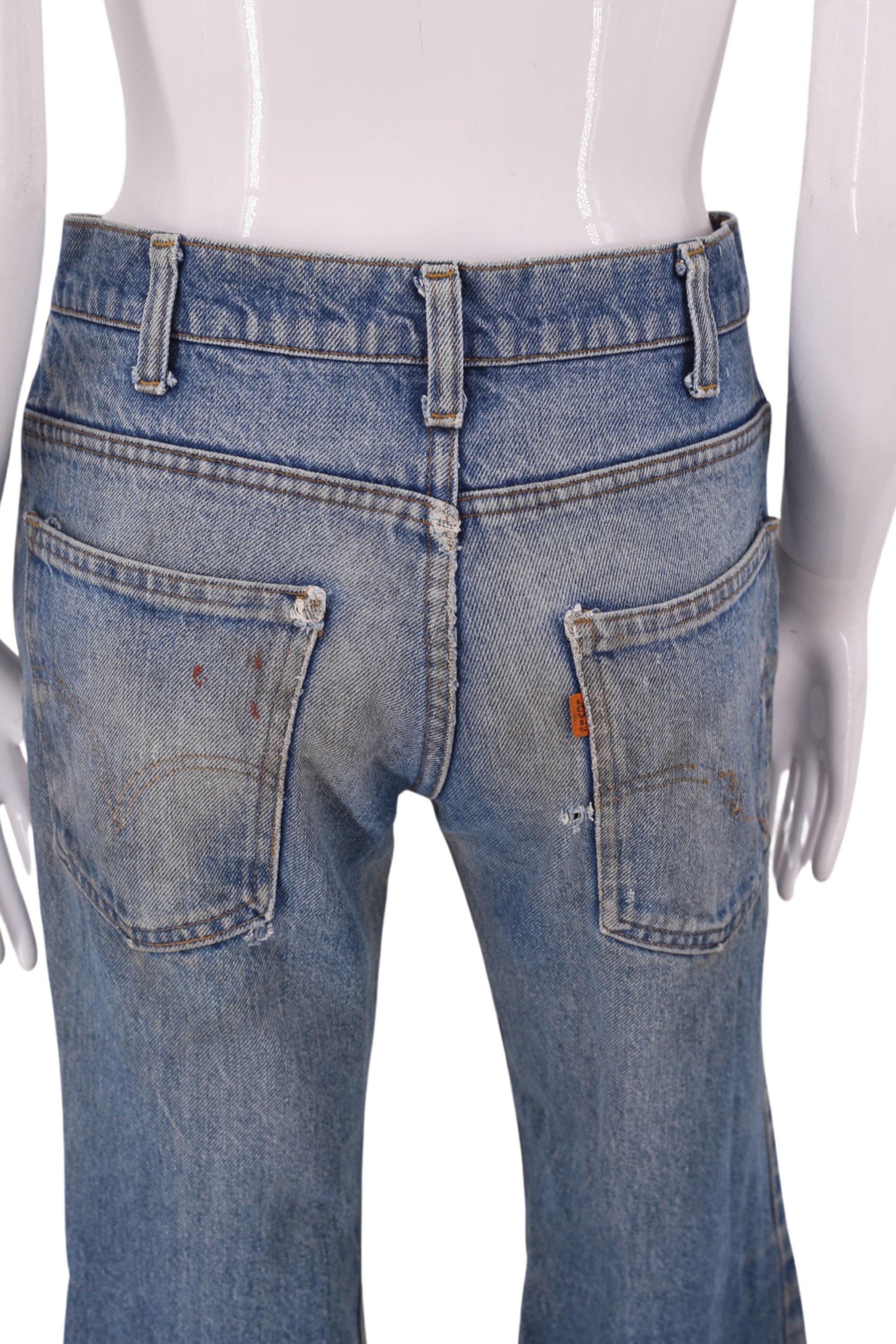 70s LEVIS 646 Orange Tab worn in bells jeans 30 / vintage 1970s vintage Levis flares bell ...