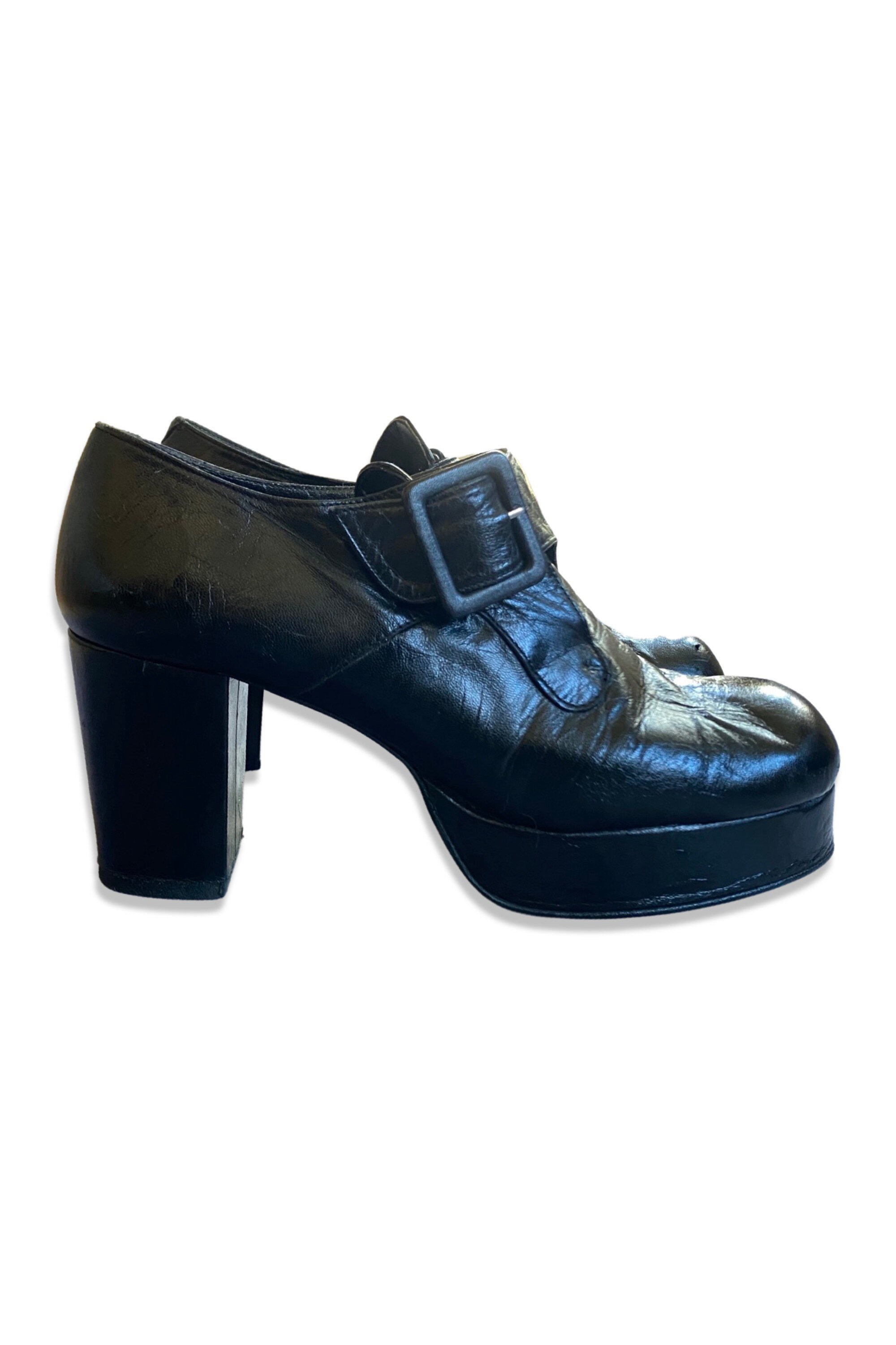 90s LUICHINY Mary Janes platforms sz 9.5 / vintage 1990s club kid black ...
