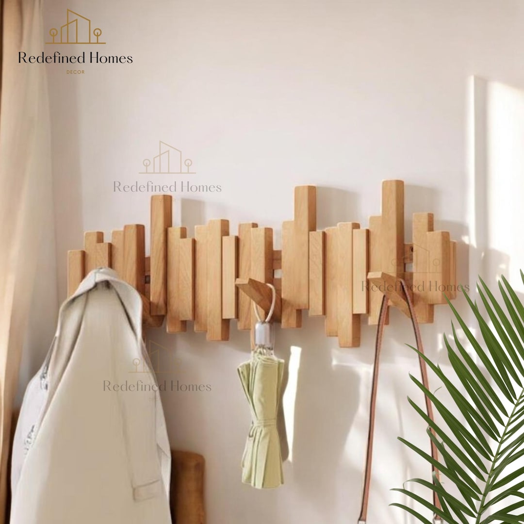 Piano Key Coat Rack, Wall-mounted Wooden Hanger, Music-inspired Wall ...