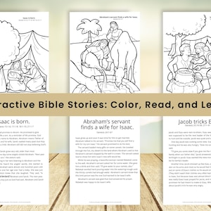 Kids Coloring Bible Story Pages| 52 Bible Stories With Coloring Pages ...