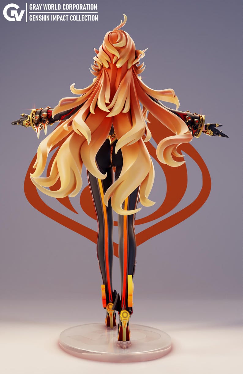 Pyro Archon Statue: 3D Printed Figure Model Kit (25 Cm) - Etsy
