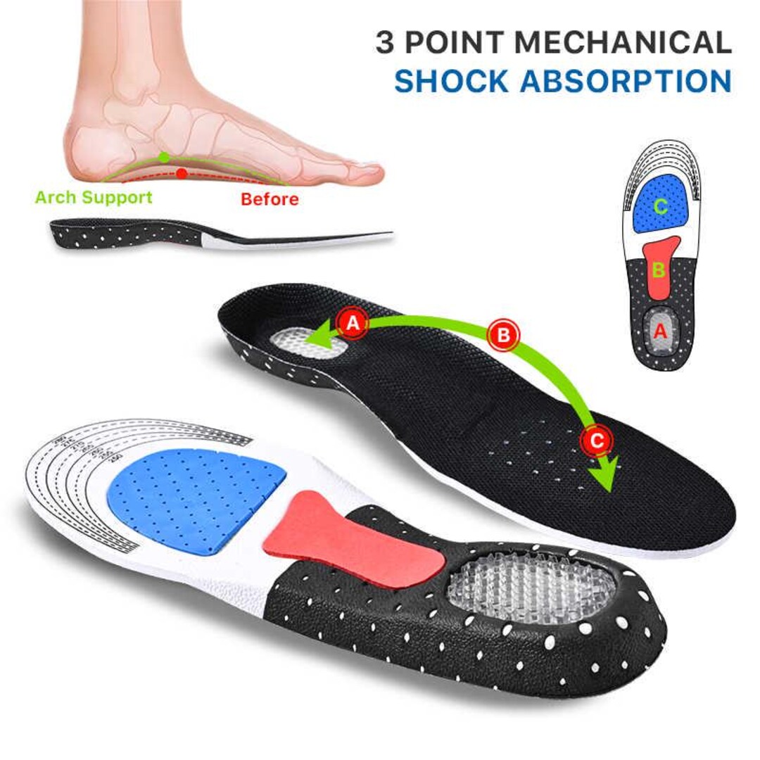 EVA Arch Support Orthotic Flat Foot Insert Insole Shock Absorption ...