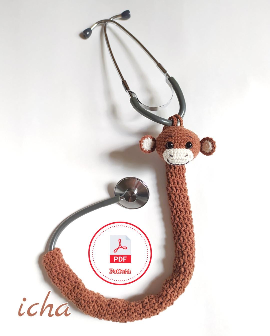 Monkey Stethoscope Cover Crochet Pattern PDF – Amigurumi Medical Gift ...