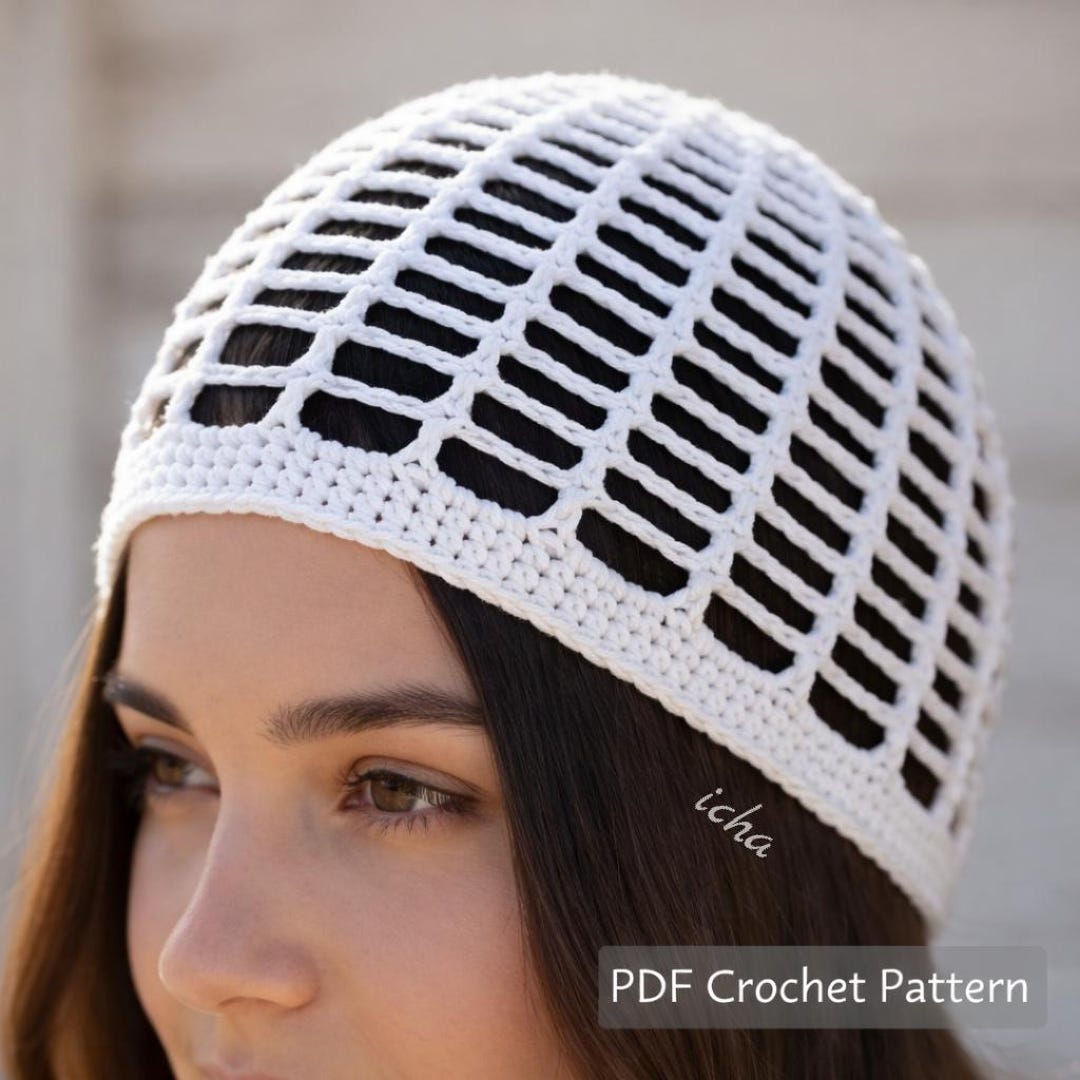 Crochet Mesh Hat Pattern PDF, Summer Beanie Crochet Pattern, Lace Women ...