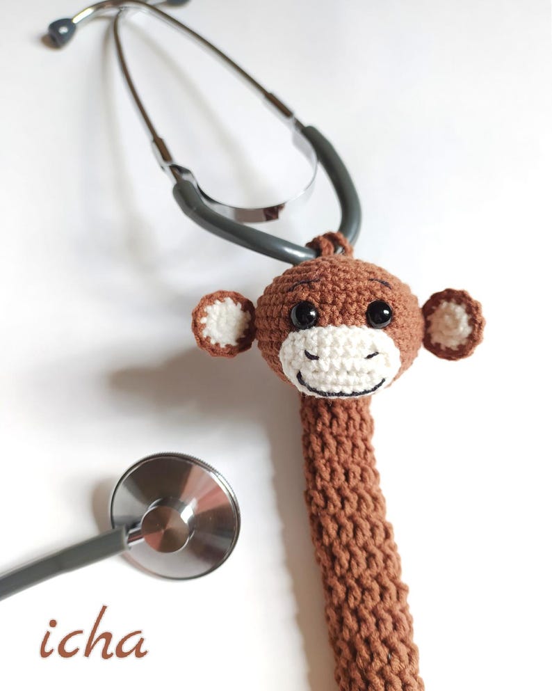 Monkey Stethoscope Cover Crochet Pattern PDF, Nurse Gift, Medical ...
