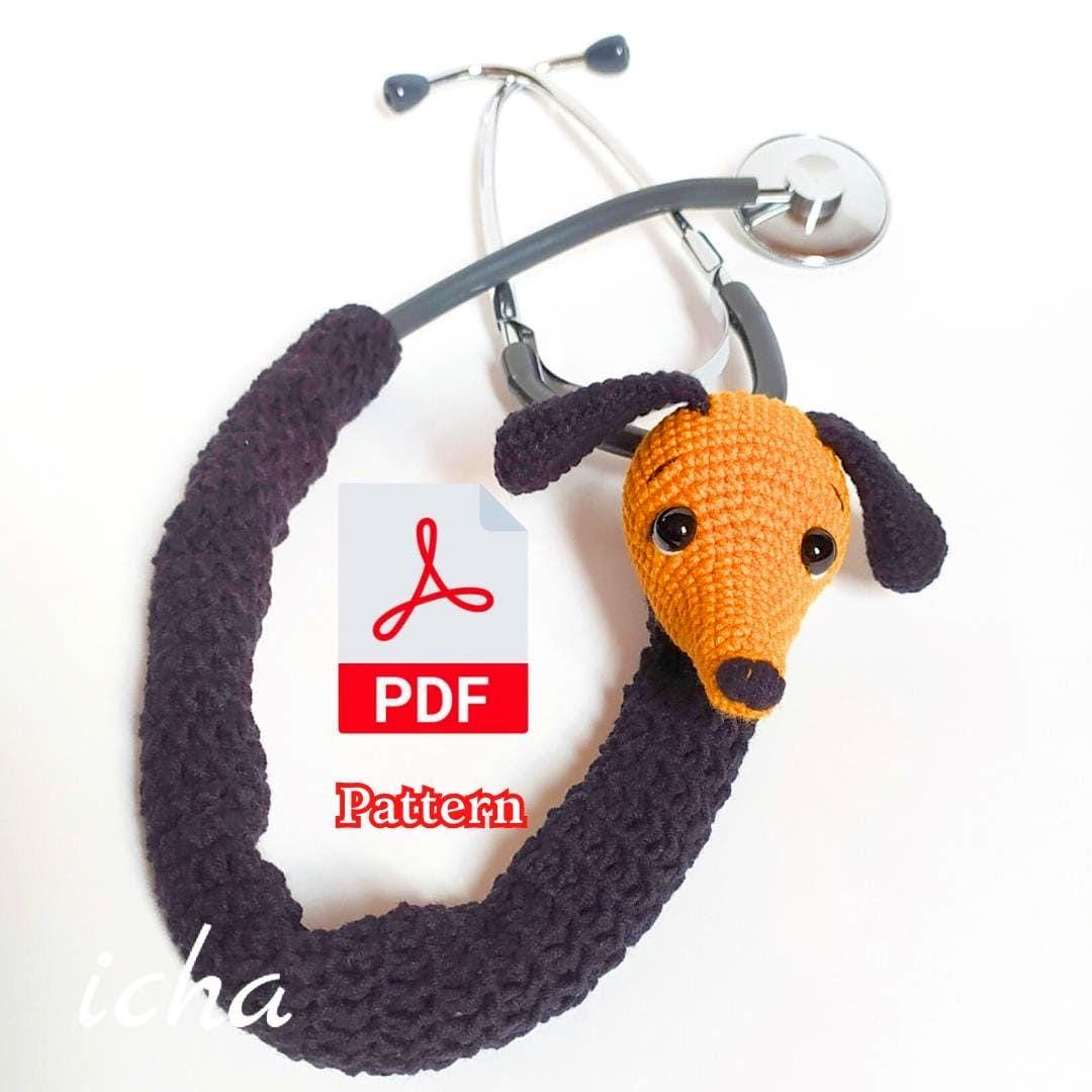 Dachshund Stethoscope Cover Crochet Pattern: Amigurumi Medical Gift ...