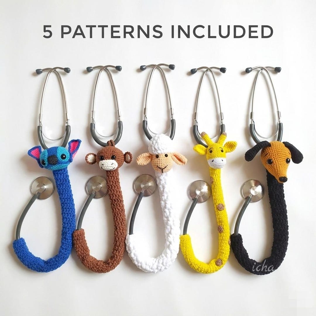 5-in-1 Stethoscope Cover Crochet Patterns Bundle PDF - Etsy