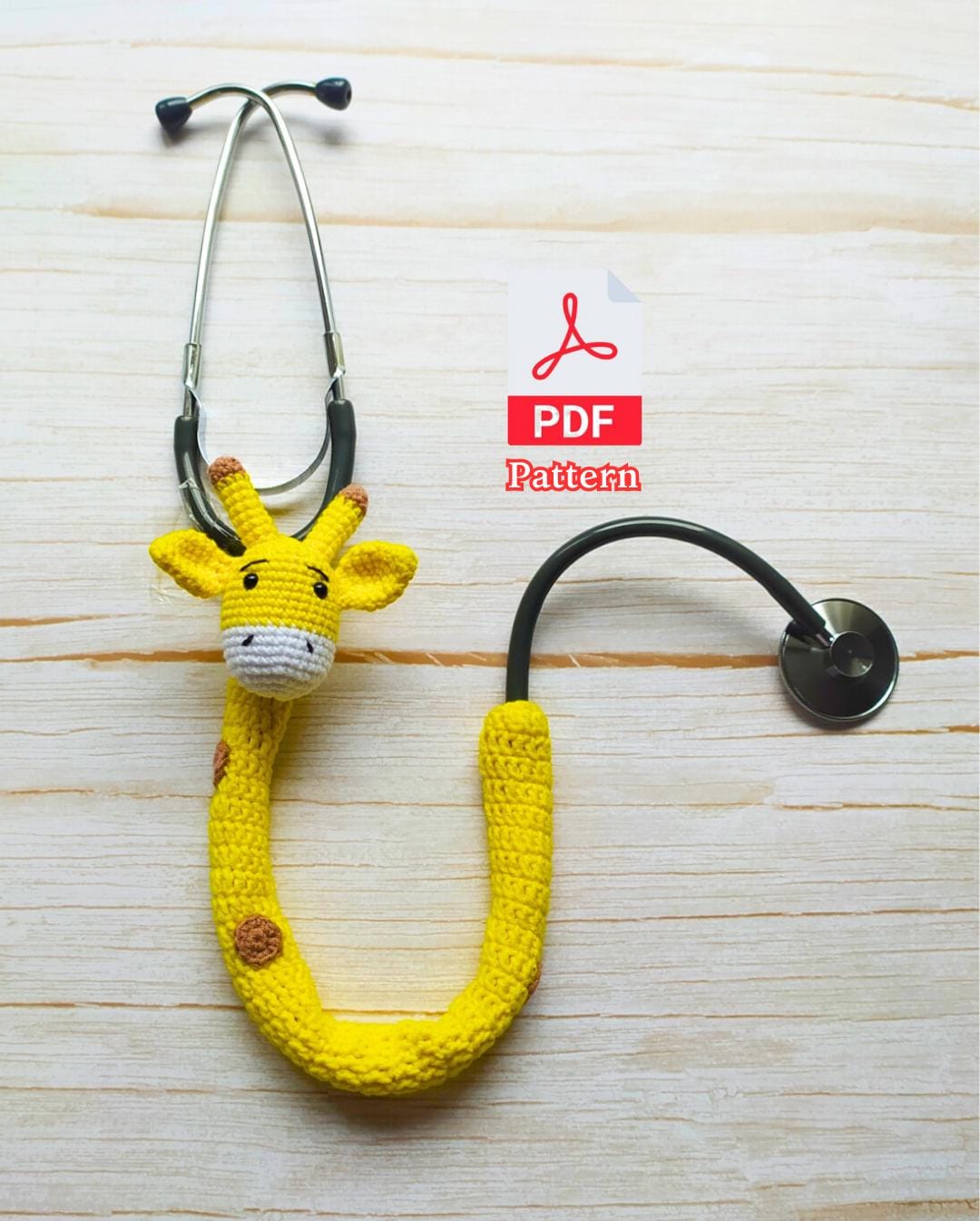 Crochet Stethoscope Cover Pattern PDF, Giraffe Stethoscope Cover, Nurse ...