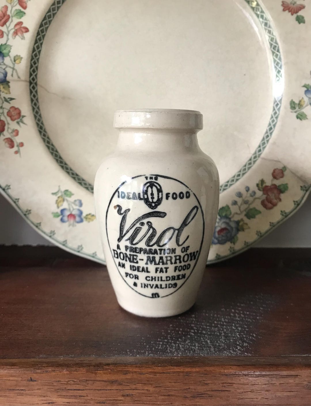 Vintage Virol Bone Marrow Stoneware Jar Bottle Vintage Decor Country ...