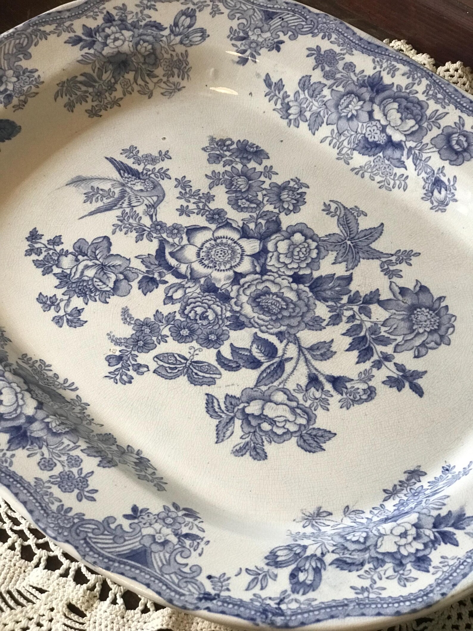 Antique Asiatic Pheasant Serving Plate, Burleigh Meat Platter, Antique ...