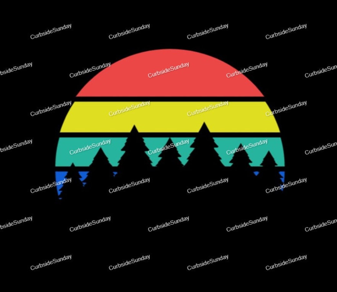 Circle Sun Trees SVG - Etsy
