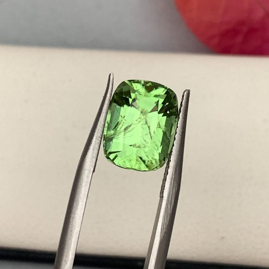 Natural Peridot Mint Green Cushion Cut Loose Gemstone - Etsy