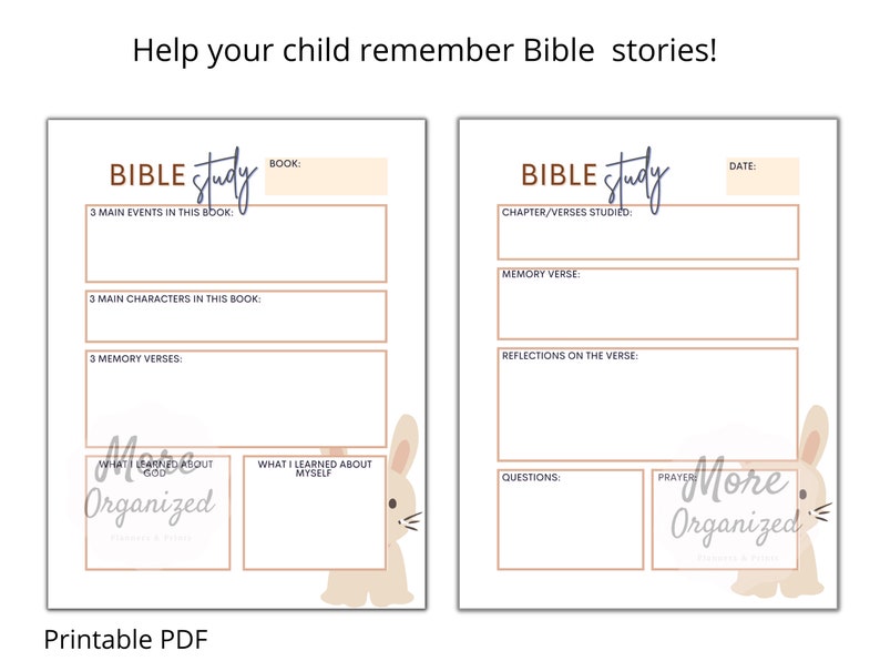 Kids Bible Study Journal for Studying Bible Verses - Digital Download ...