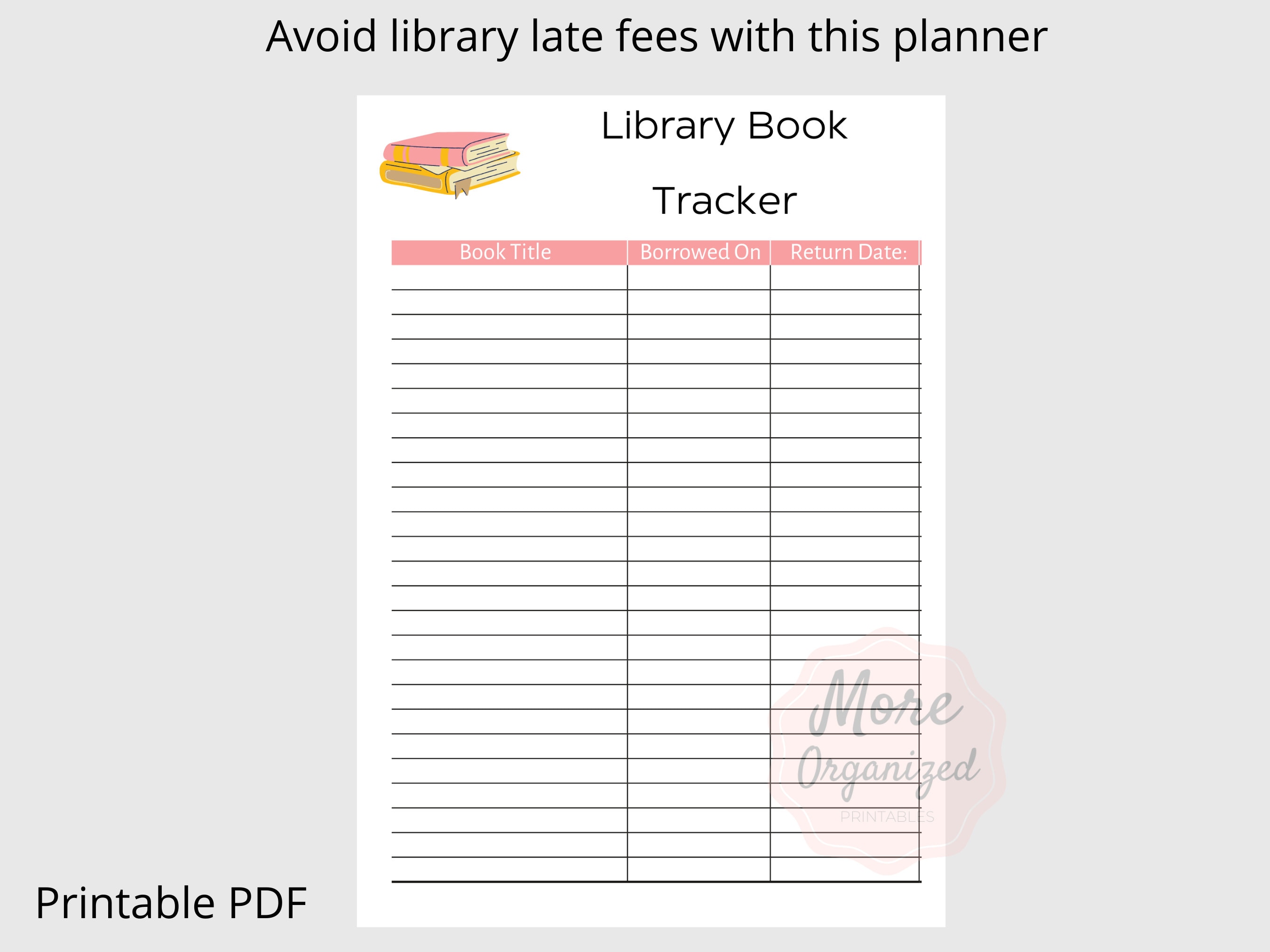 Printable Reading Journal, Reading Log, Book Tracker PDF Format - Etsy