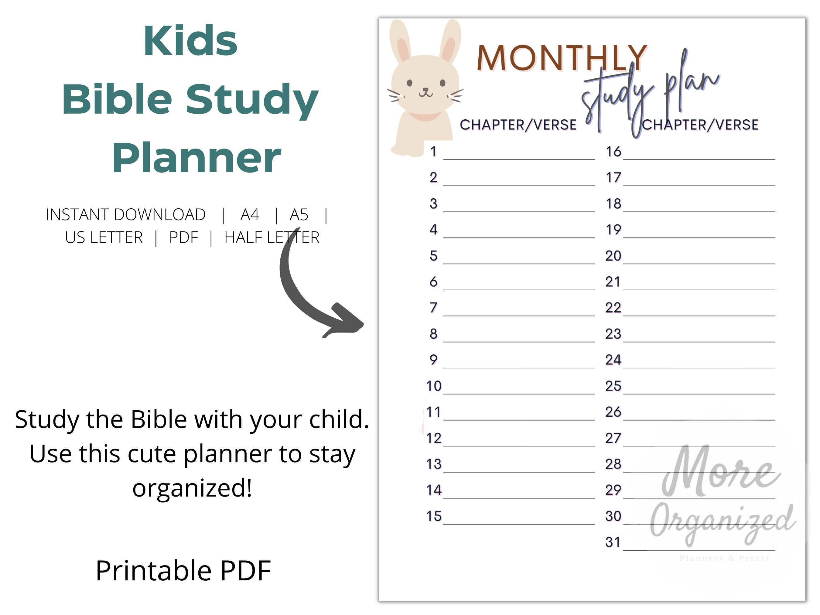 Kids Monthly Bible Study Tracker for Bible Verses - Etsy