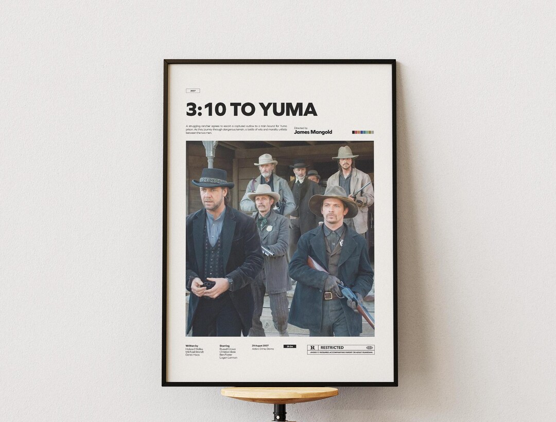 3:10 to Yuma Poster, Western Cowboy Movie Poster, Russell Crowe and ...