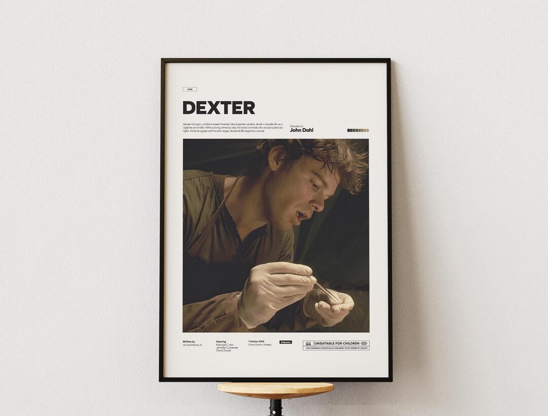 Dexter TV Series Movie Poster, Michael C. Hall as Dexter Poster Print ...