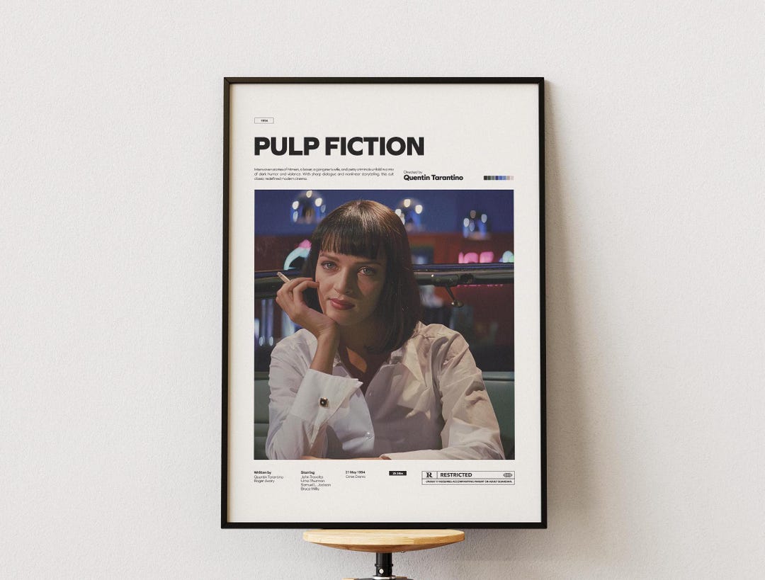 Pulp Fiction Film Poster, Tarantino's Cult Movie Poster Print, Uma ...