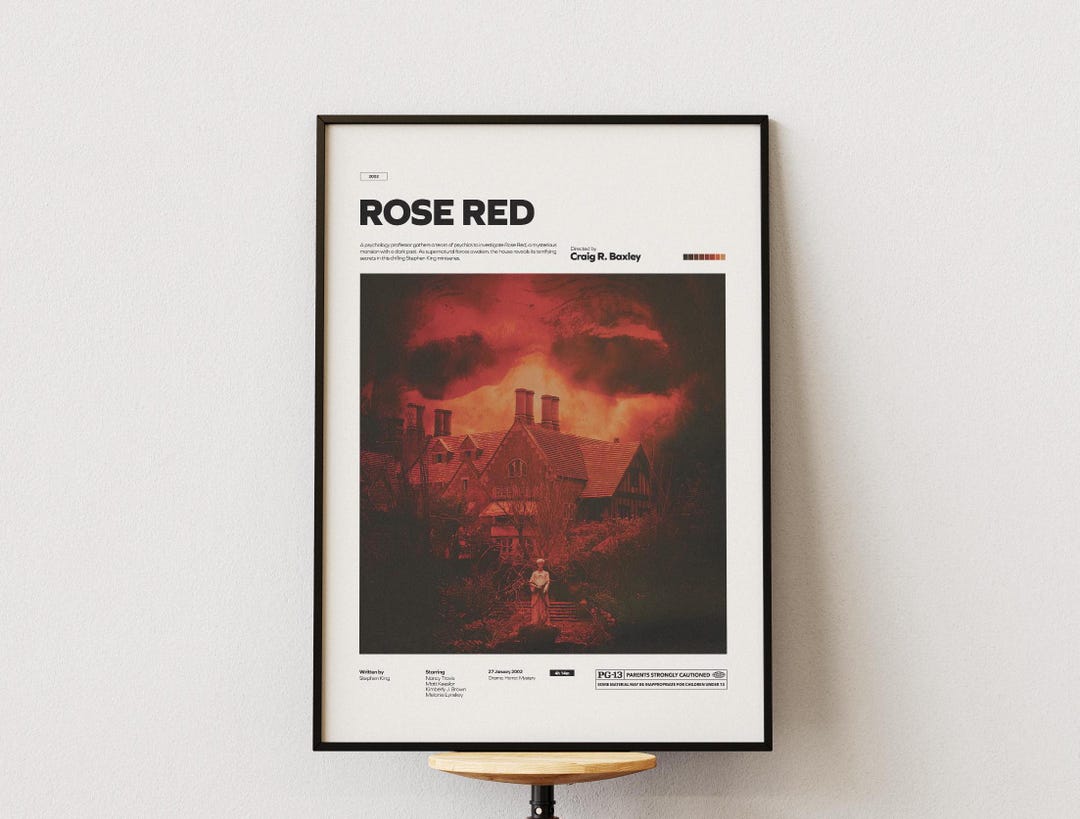 Rose Red Poster, Stephen King Miniseries Art, Haunted House Horror ...
