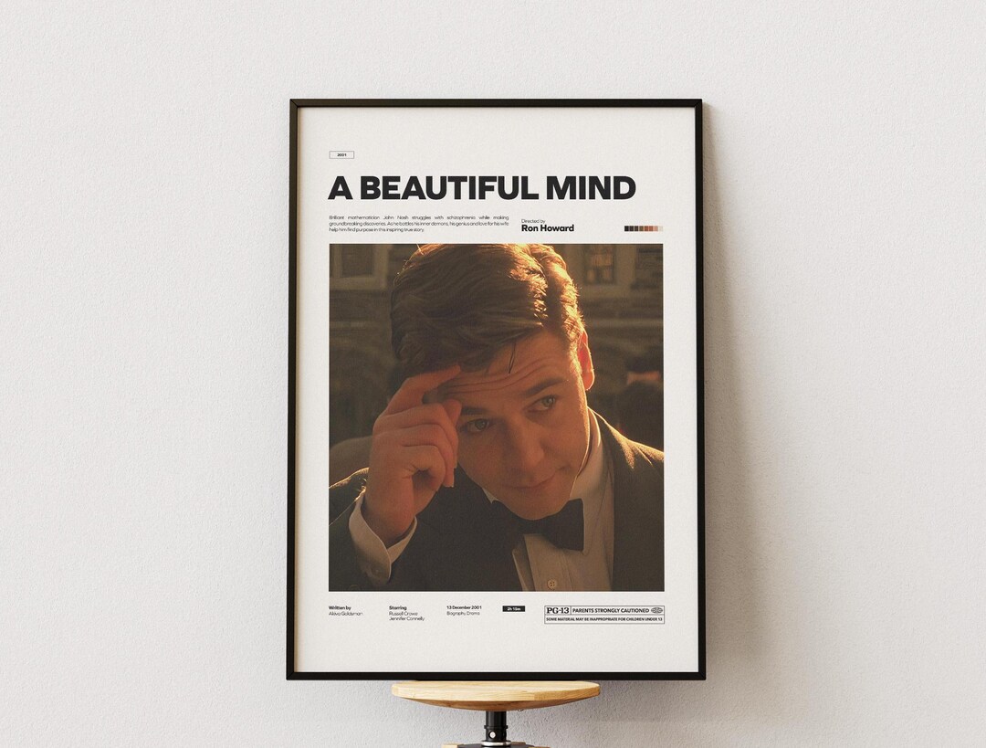A Beautiful Mind Film Poster, Russell Crowe and Jennifer Connelly ...